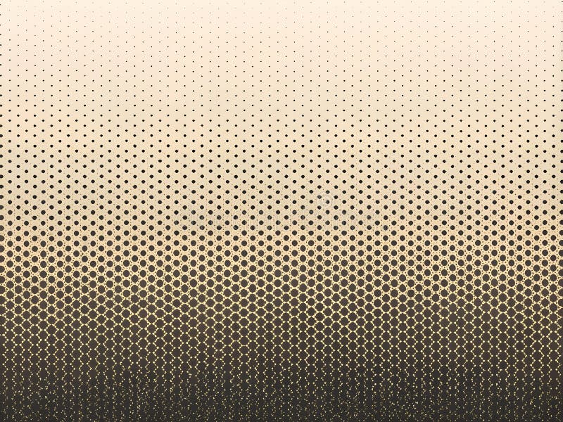 Gradient Halftone Pattern With Hexagonal Dots Stock Illustration