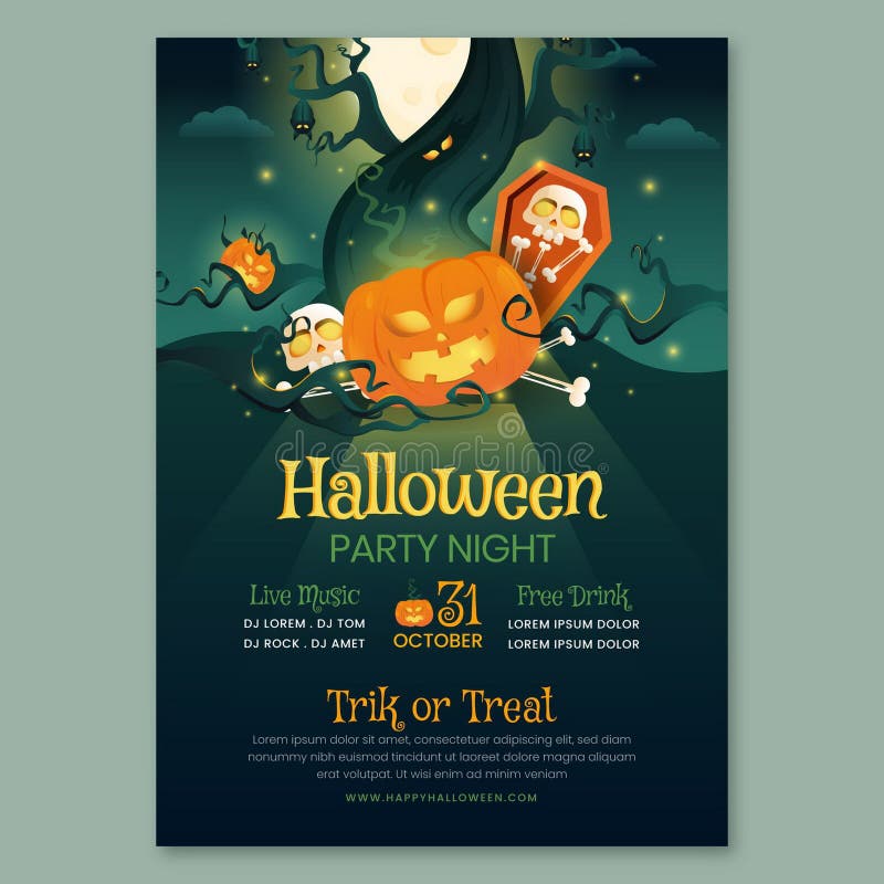 Gradient Halloween Vertical Flyer Template Vector Design Stock Vector ...