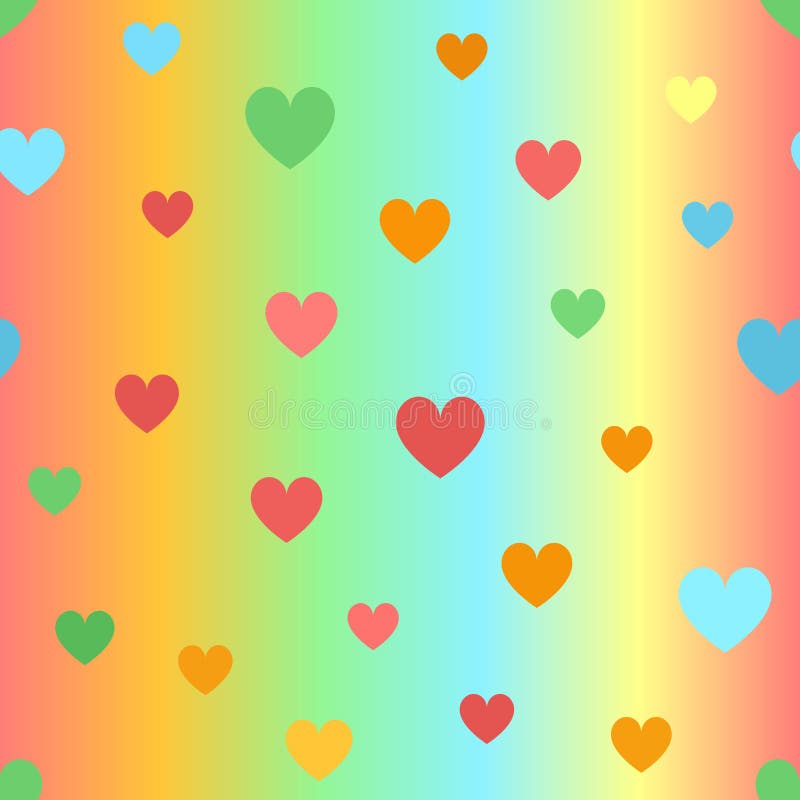 Gradient Heart Pattern. Seamless Vector Stock Vector - Illustration of ...