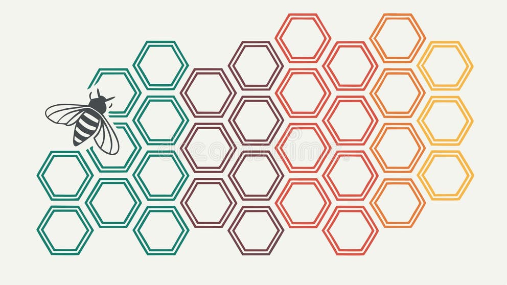 Gradient Hexagonal Honeycomb Vector Pattern, Abstract Background, Vector Design Generative AI ...