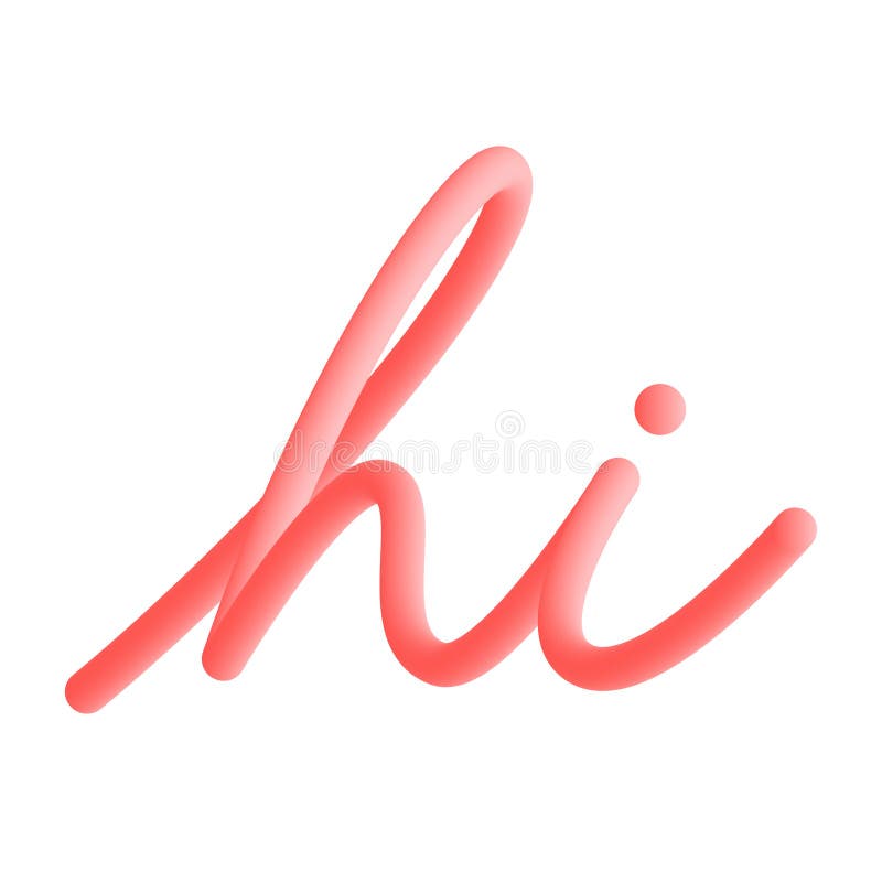 Colorful Hi Typography, with 3D Color Gradations Like Balloons. Stock ...