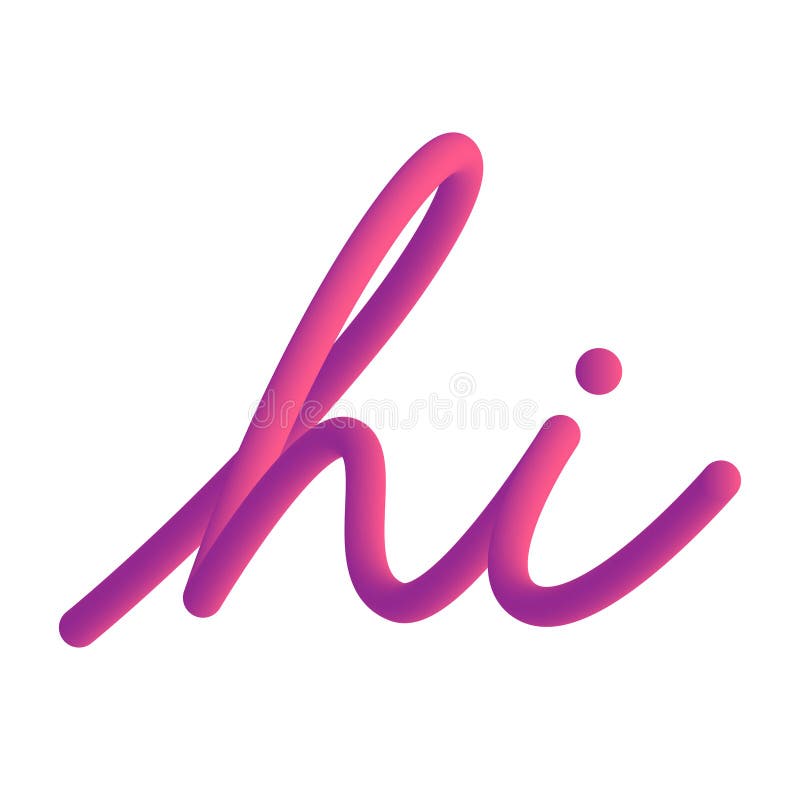 Colorful Hi Typography, with 3D Color Gradations Like Balloons. Stock ...