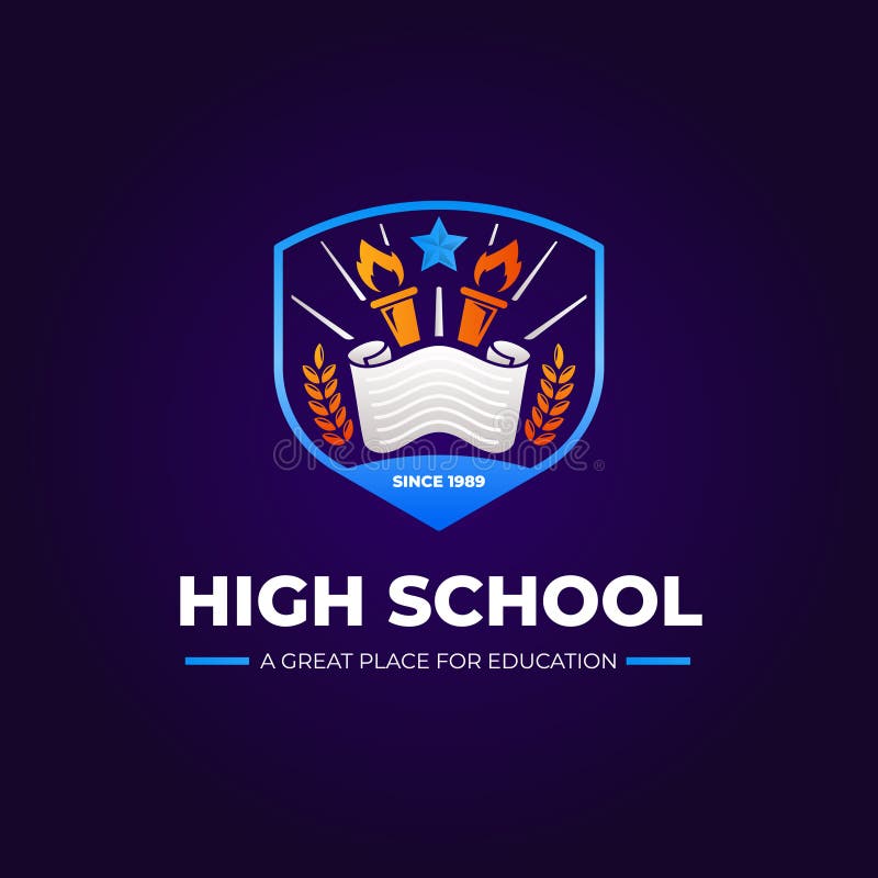Gradient High School Logo Design Vector Illustration Stock Vector ...