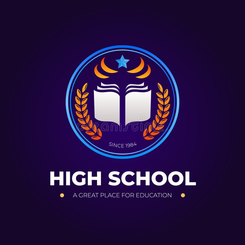 Gradient High School Logo Design Vector Illustration Stock Vector ...