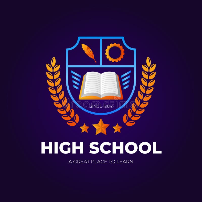 Gradient High School Logo Design Vector Illustration Stock Vector ...