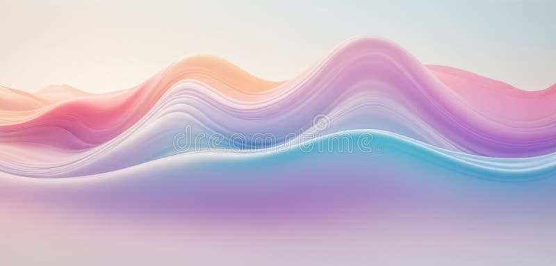 Gradient Hills in Pastel Colors. Volumetric Gradient Shapes Stock ...