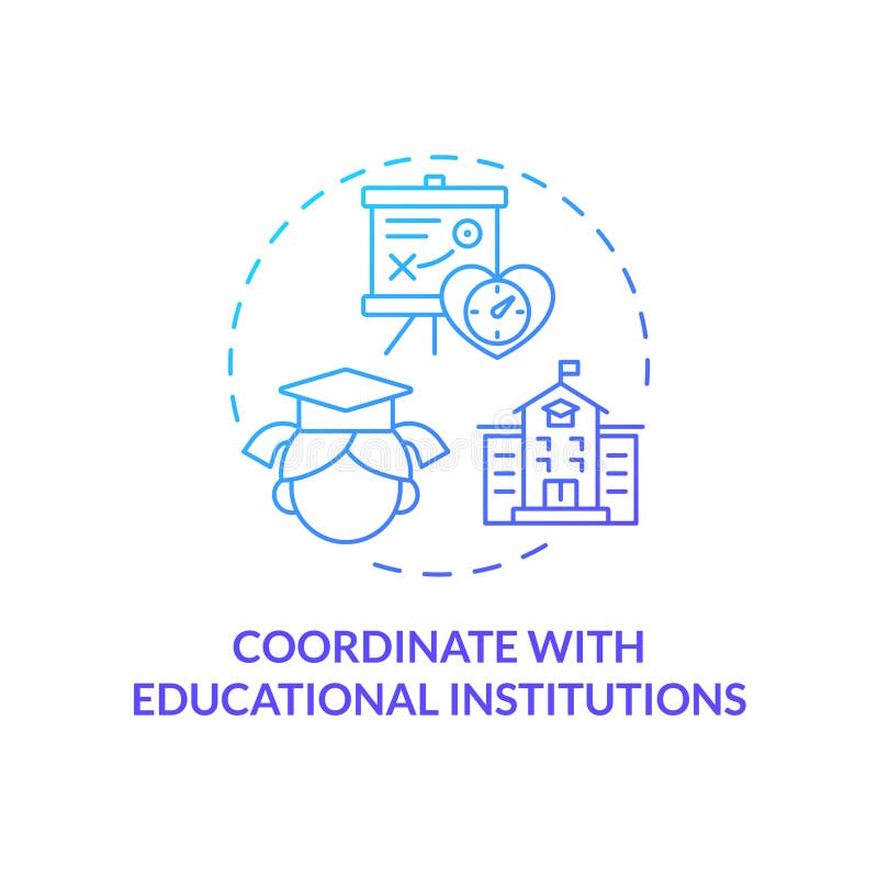 Gradient Icon Coordinate with Educational Institutions Stock Vector ...