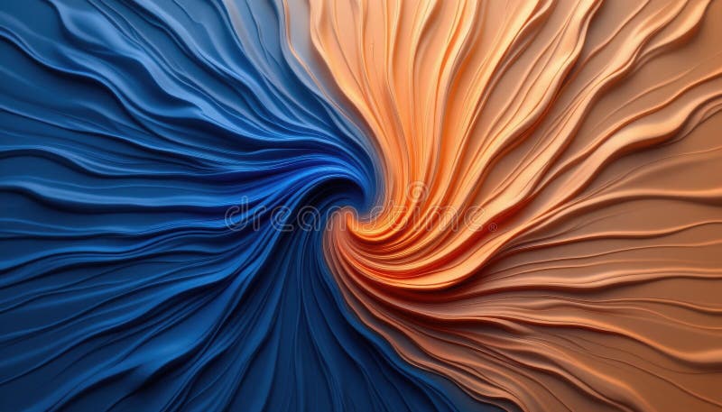 Gradient Implosion Effect with Radial Liquid Fold, Midnight Blue Base ...