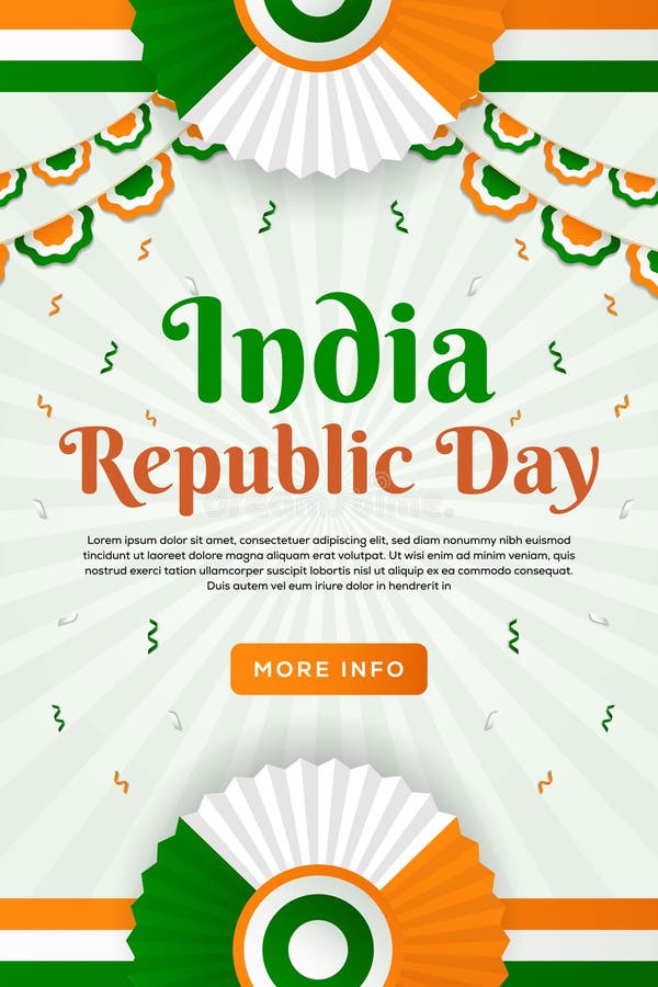 Gradient India Republic Day Vertical Banner Illustration Stock Vector ...