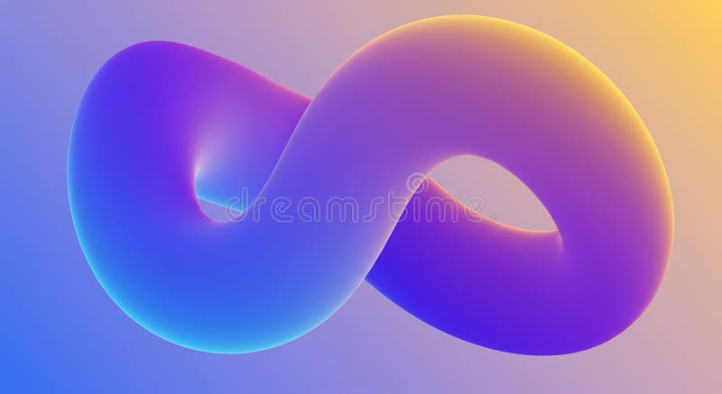 A Gradient Infinity Symbol is Rendered in 3d with Smooth Curves Stock ...