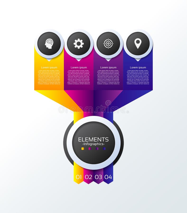 Gradient Infographics Business Template Design Stock Vector - Illustration of brochure ...