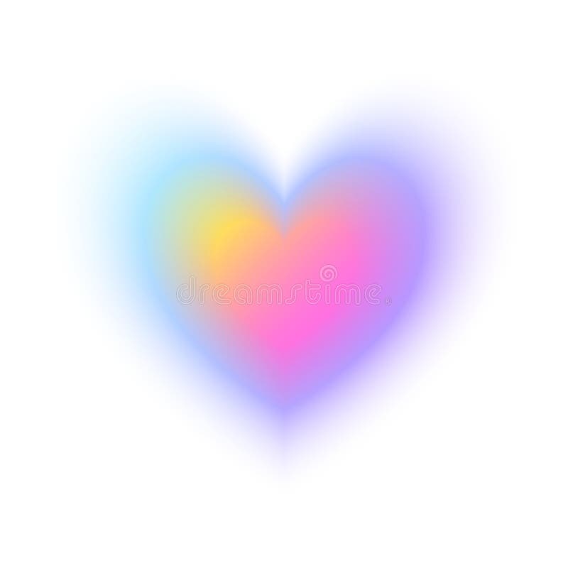 Gradient Iridescent Colorful Blurry Heart Shape Isolated Illustration ...