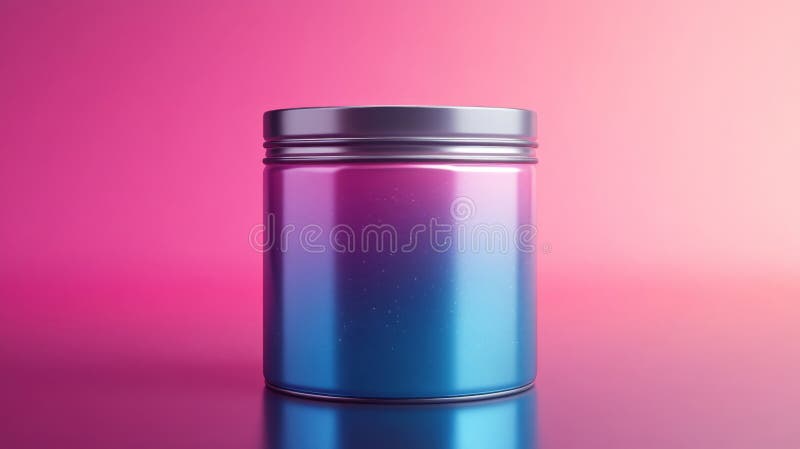 Gradient Jar with Metal Lid on Pink and Blue Background for Product ...