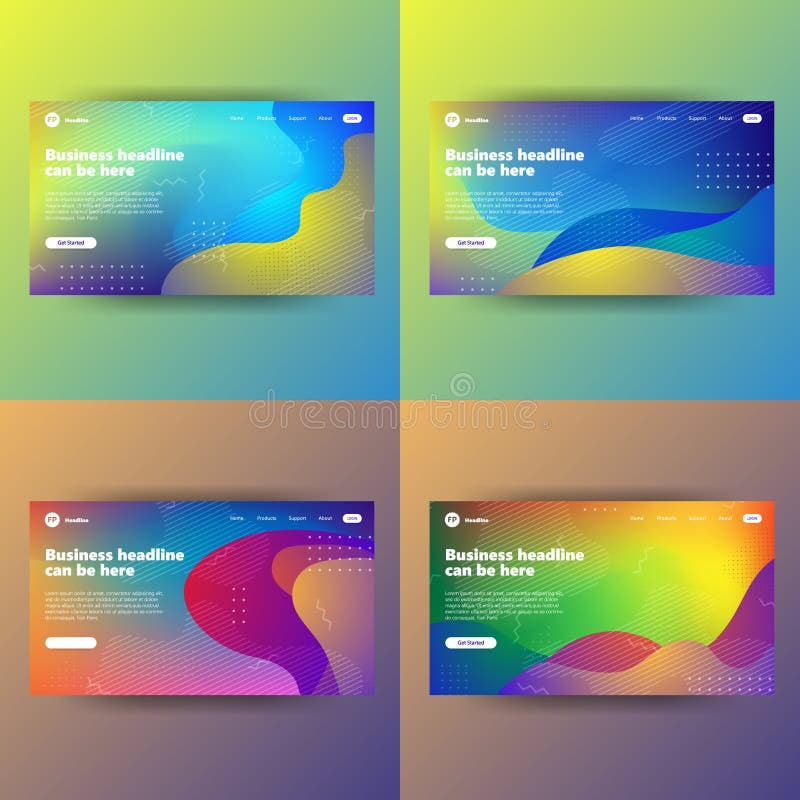 Landing Page Template with Gradient Modern Webpage Stock Vector ...
