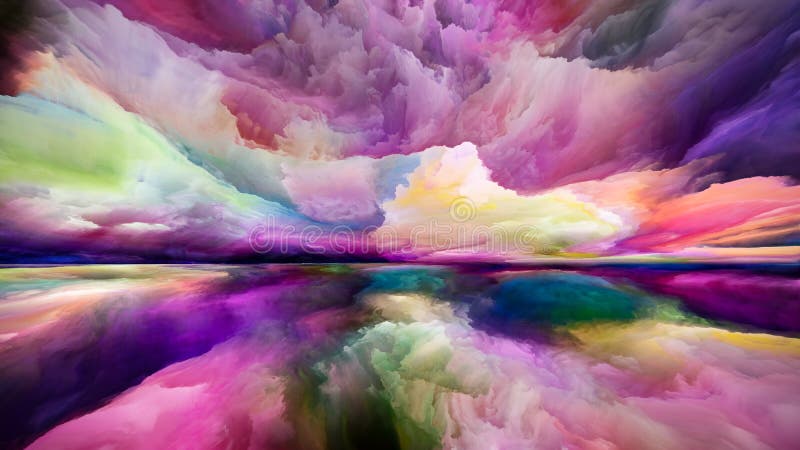Colorful Heaven and Earth stock illustration. Illustration of backdrop ...