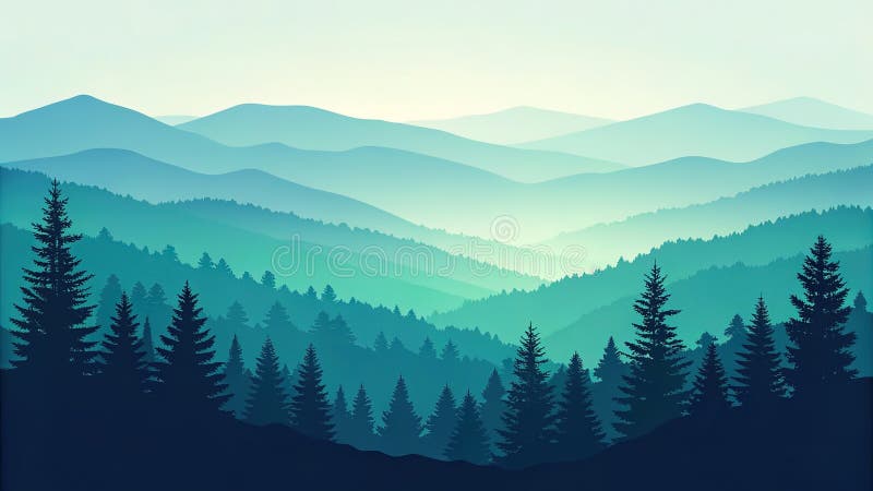 Gradient Layers of Blue Mountains Cascade Beneath Morning Light through ...