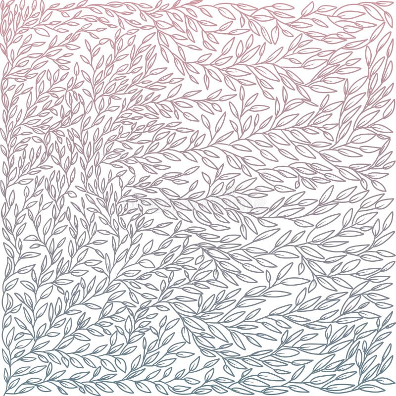 Gradient Leafy Floral Pattern Stock Illustration - Illustration of leaf ...