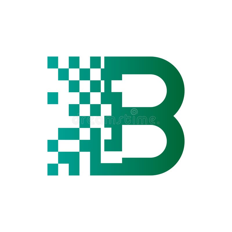 Gradient Letter B Pixel Vector Logo Stock Vector - Illustration of ...