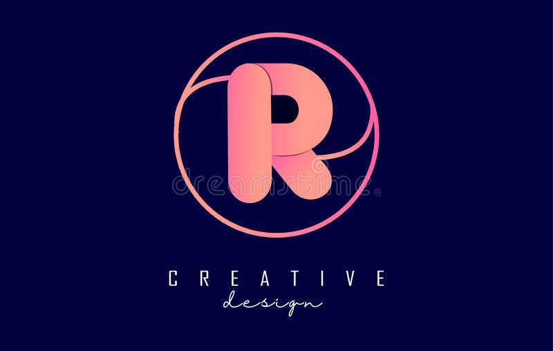 Gradient Letter R Logo with Circle Frame and Minimalist Design. Letter ...