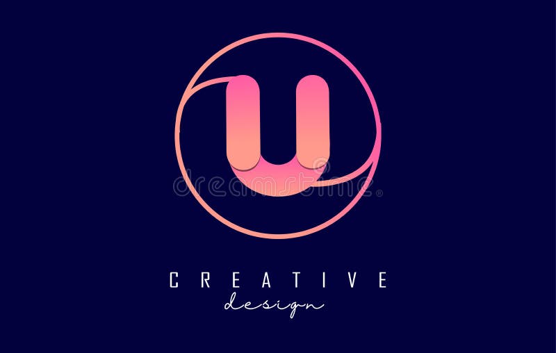 Gradient Letter U Logo with Circle Frame and Minimalist Design. Letter ...