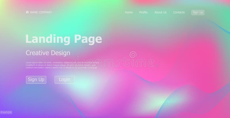 Gradient Light Web Template Landing Page Digital Website Landing Page ...