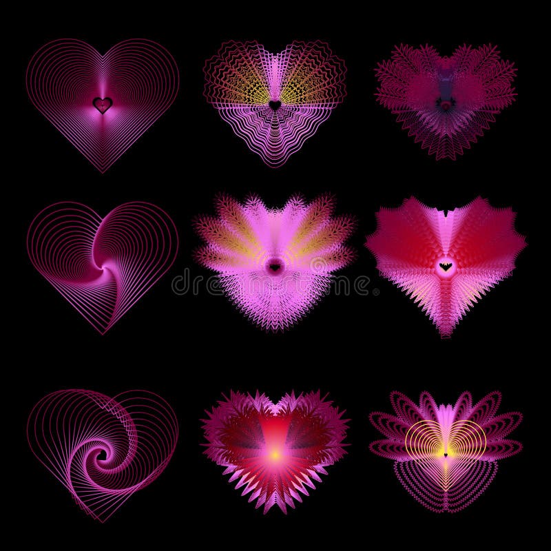 Elegant Gradient Heart: Line Art Vector Elements for Your Design ...