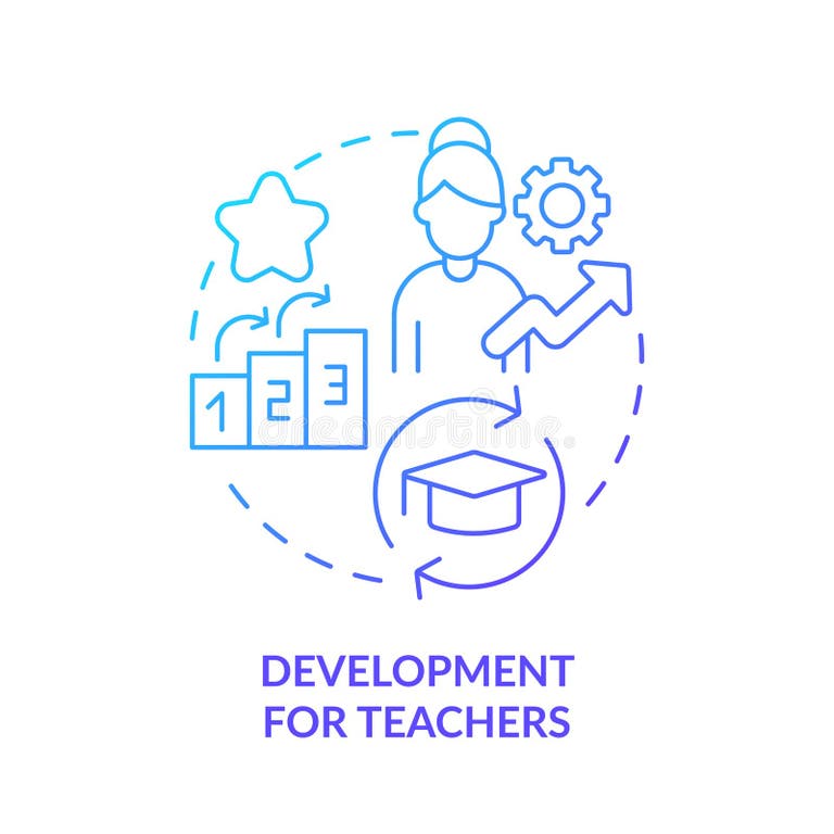 Gradient Line Icon Development for Teachers Concept Stock Vector ...