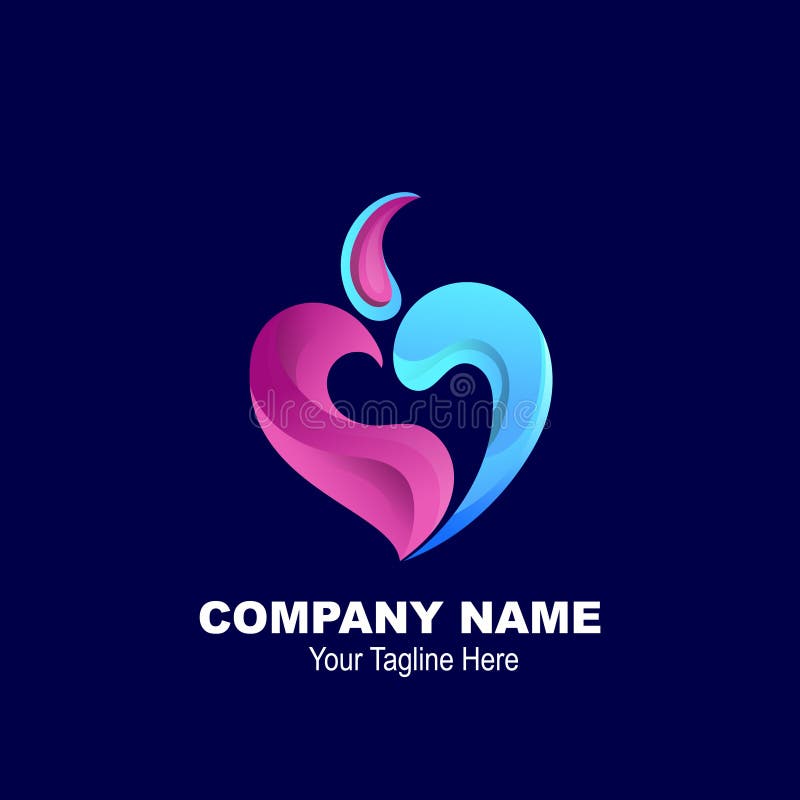 Loves Two Liquid Abstract Shape Fluid Gradient Style Stock Vector ...