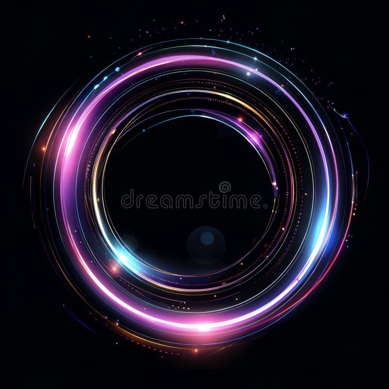 Gradient Luminous Spheres Expanding on Deep Black Space, Enhancing ...
