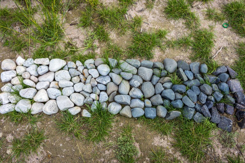 Gradient Stones on Table with Free Space and Blur Background Stock ...