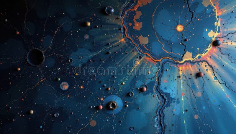 Gradient Mimicking Cosmic Light Interference, Rich Indigo, Gamma Ray ...