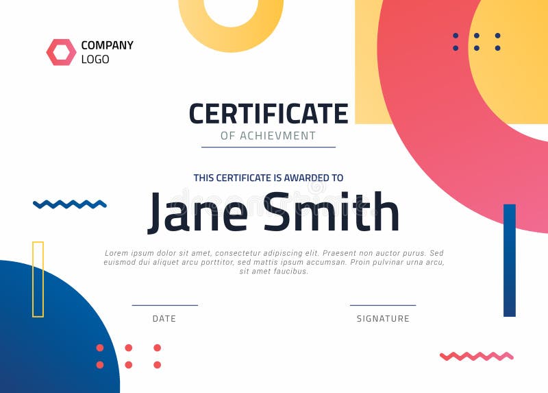 Gradient Modern Certificate Template Stock Vector - Illustration of template, study: 334869586