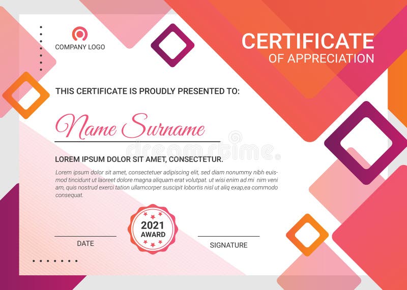 Gradient Modern Certificate Template Stock Vector - Illustration of modern, gradient: 334869964