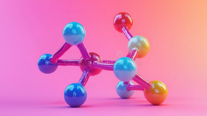 Gradient Molecular Structure with Vibrant Colors Stock Illustration ...