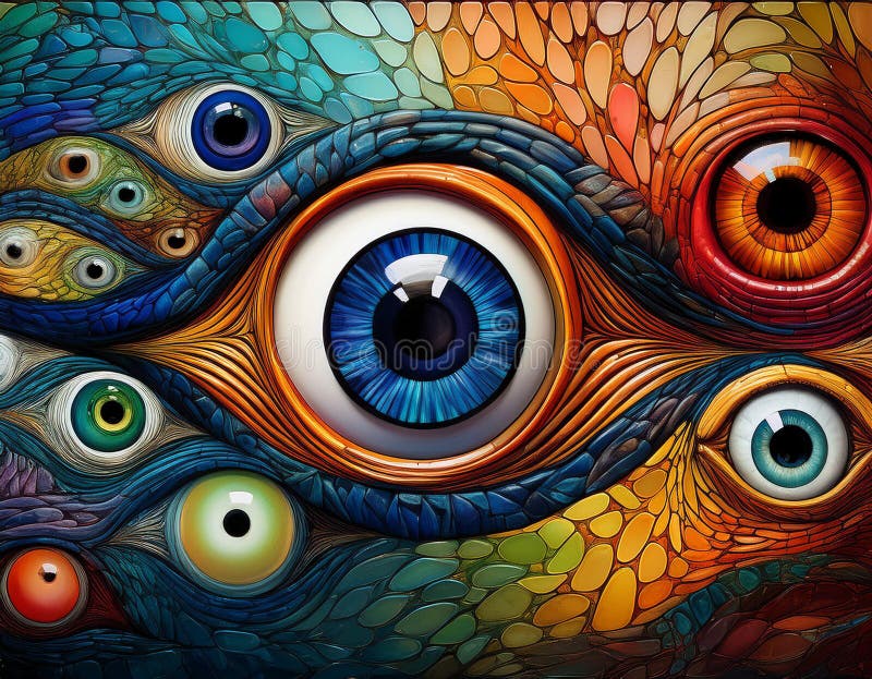 A Gradient Mosaic Depicting the Evolution of Eyes through Various ...