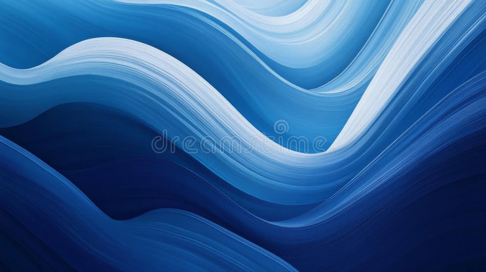 Gradient from Navy To Royal Blue, with Bold, Sweeping Wavy Lines in ...