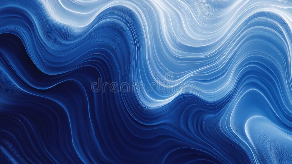 Gradient from Navy To Royal Blue, with Bold, Sweeping Wavy Lines in ...