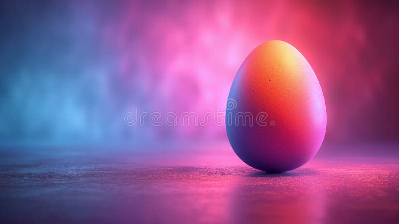Gradient Neon Colors Easter Egg with Colorful Ultraviolet Holographic ...