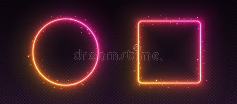 Gradient Neon Frames, Glowing Borders with Smoke and Sparkles, Led ...