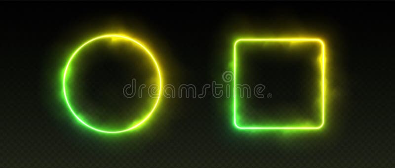 Gradient Neon Frames with Smoke, Green Yellow Led Borders with Mist ...