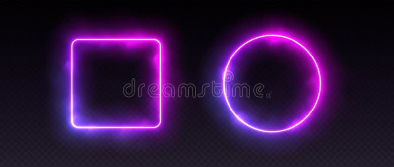 Gradient Neon Frames with Smoke, Purple-pink Led Borders with Mist ...