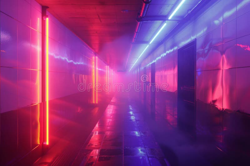 Gradient Neon Lights for a Retro-futuristic Feel Stock Illustration ...