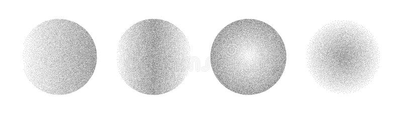 Gradient Noise Circles Made of Grains and Dots. Stock Vector ...