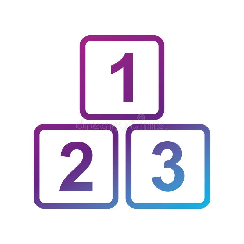 Gradient Number Blocks Icon in Purple and Blue Tones Vector Stock ...