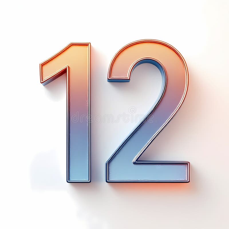 Stylish Number Twelve stock illustration. Illustration of typography ...