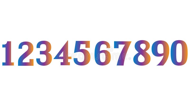 Gradient Numbers Set stock vector. Illustration of numeric - 126659438