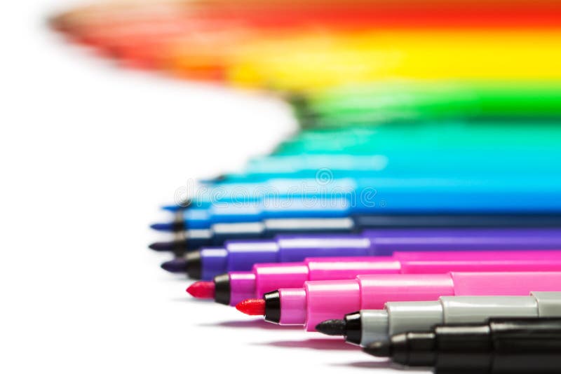 Gradient from Open Felt-tip Pens Stock Image - Image of orange, office ...