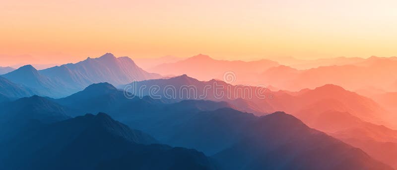 A Gradient Overlay on a Mountain Range: Vibrant Colors Shifting Across ...