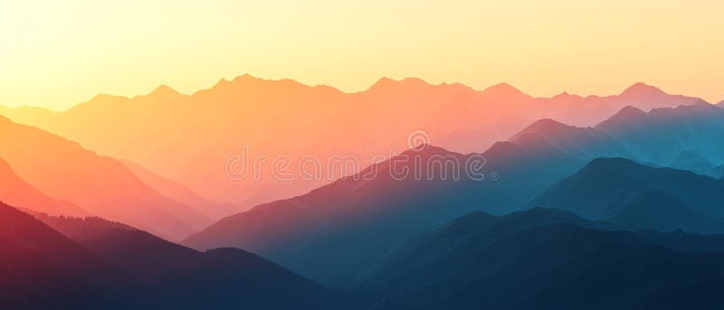 A Gradient Overlay on a Mountain Range: Vibrant Colors Shifting Across ...