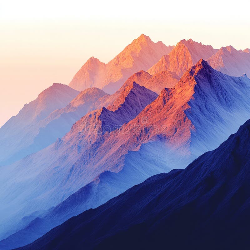 A Gradient Overlay on a Mountain Range: Vibrant Colors Shifting Across ...